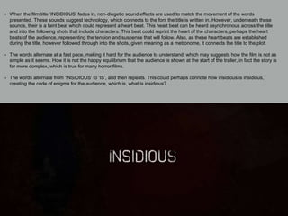 Insidious keynote | PPTX | Video Production | Content Production