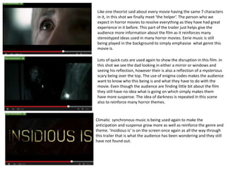 Insidious movie trailer analysis | PPT