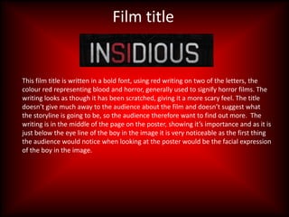 Insidious Poster Analysis