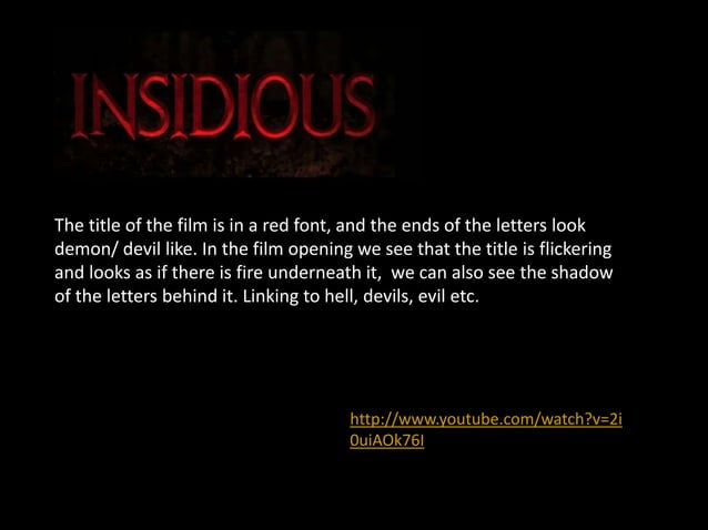 Insidious | PPTX | Horror | Genres