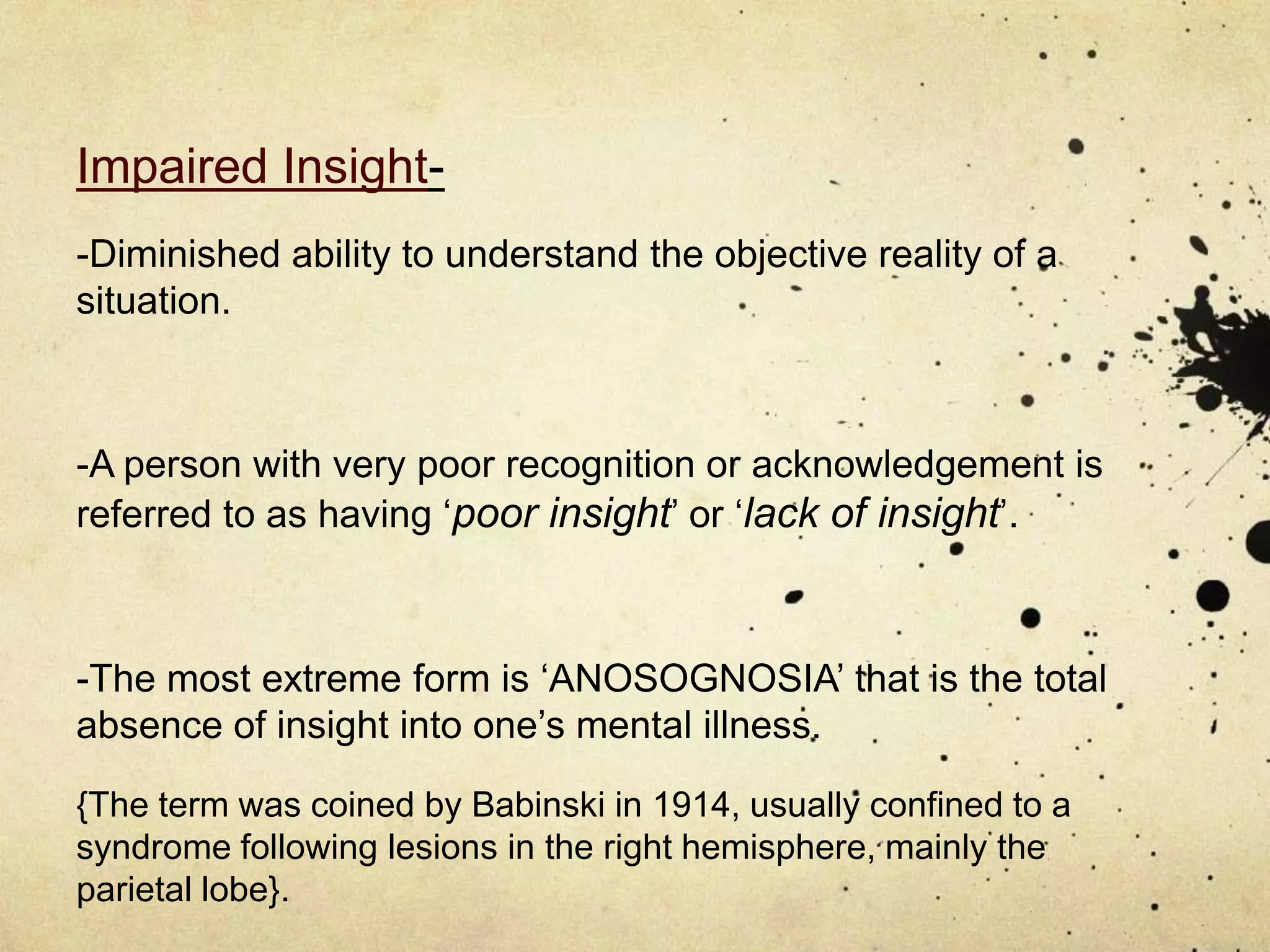 Insight - Psychiatry | PPTX