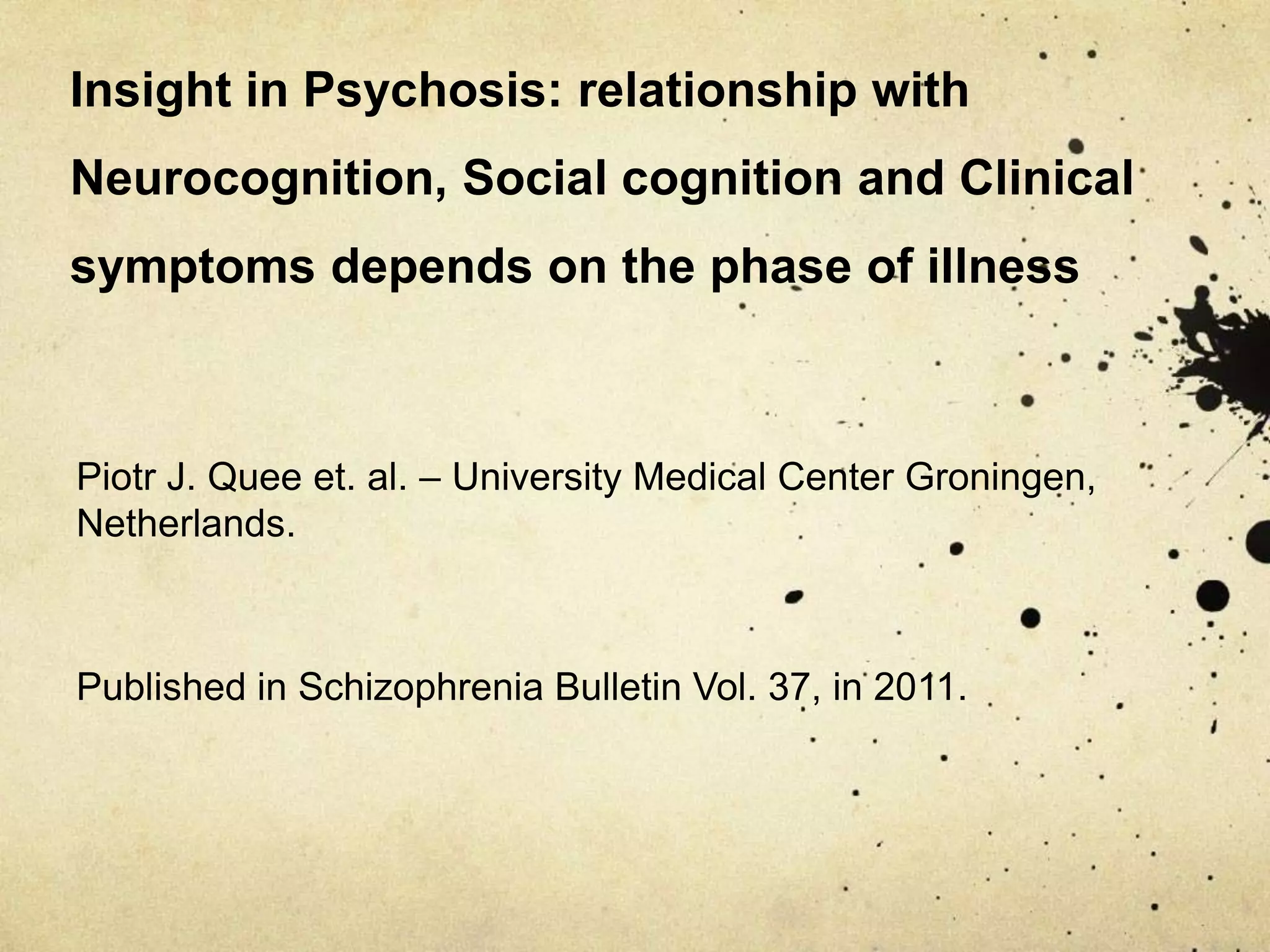 Insight - Psychiatry | PPTX