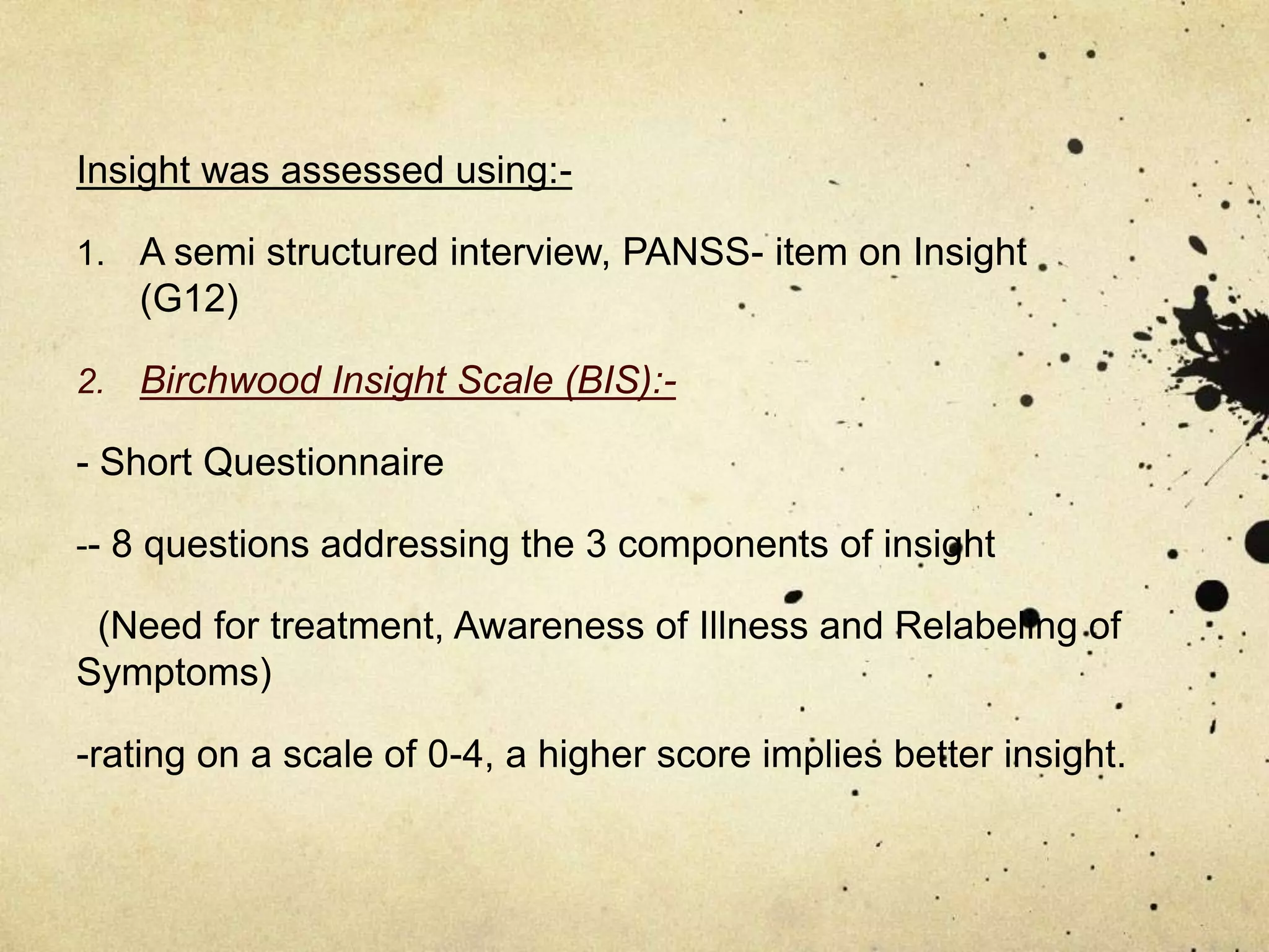 Insight - Psychiatry | PPTX