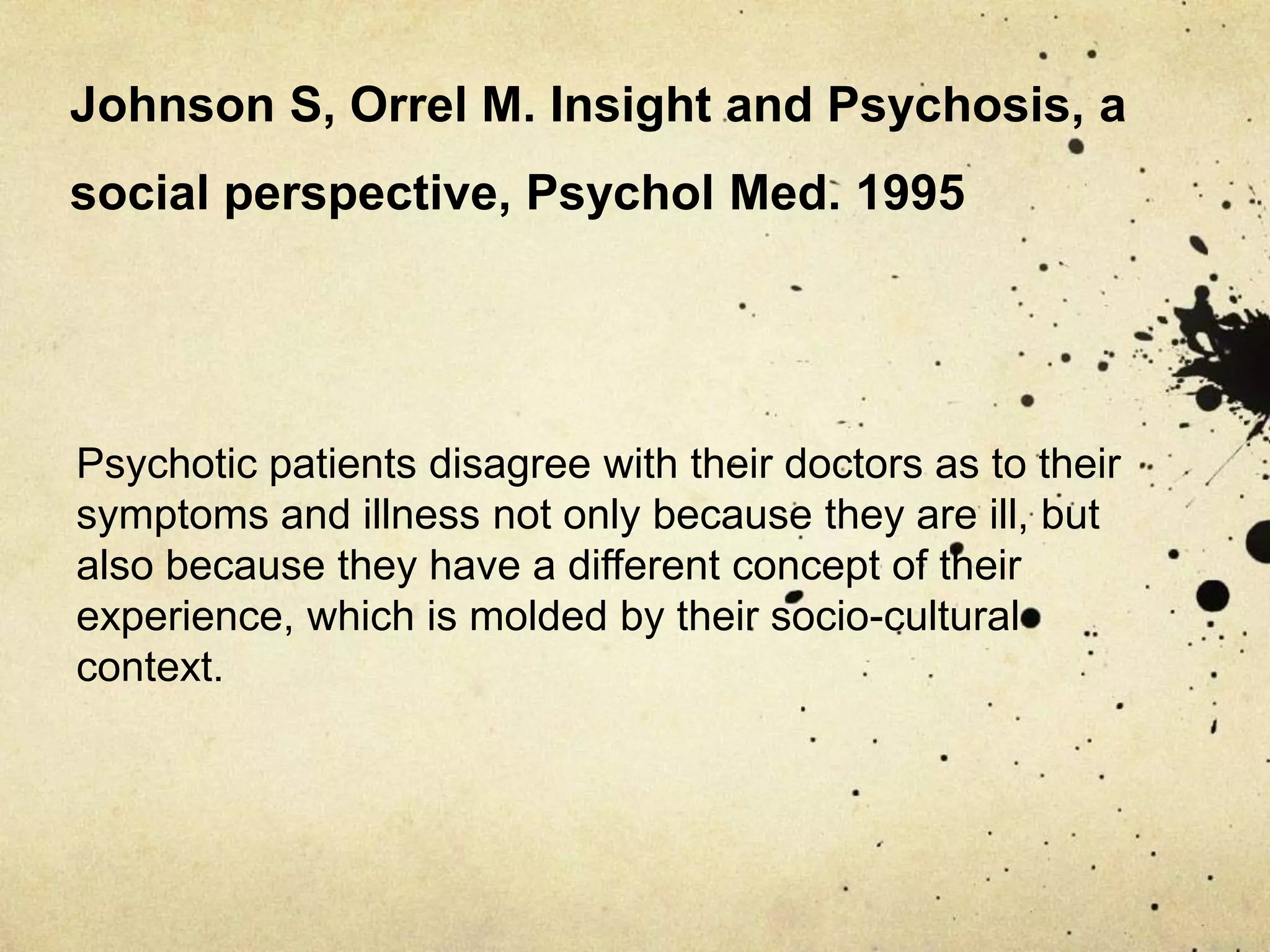 Insight - Psychiatry | PPTX