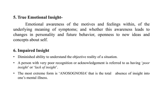 Insight | PPTX | Mental Health | Diseases and Conditions