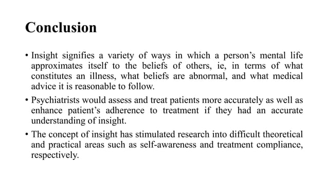 Insight | PPTX | Mental Health | Diseases and Conditions