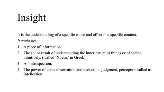 Insight | PPTX | Mental Health | Diseases and Conditions