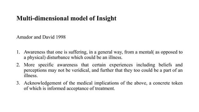 Insight | PPTX | Mental Health | Diseases and Conditions