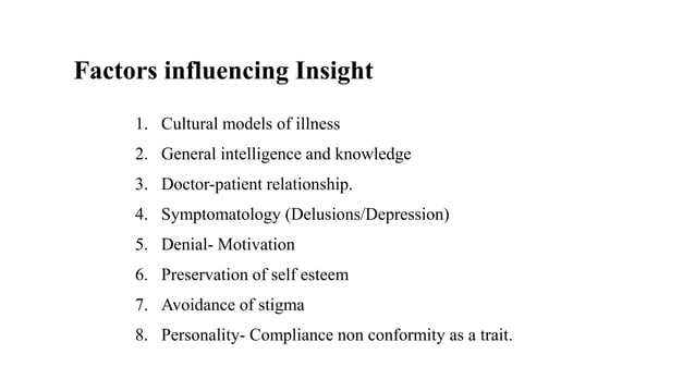 Insight | PPTX | Mental Health | Diseases and Conditions