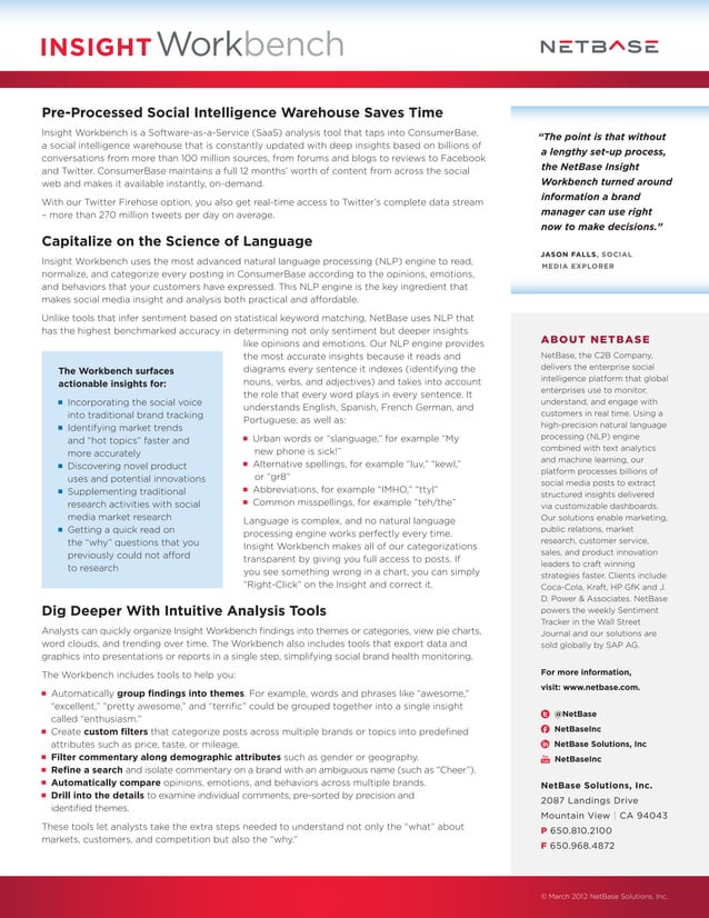 Insight workbench data | PDF