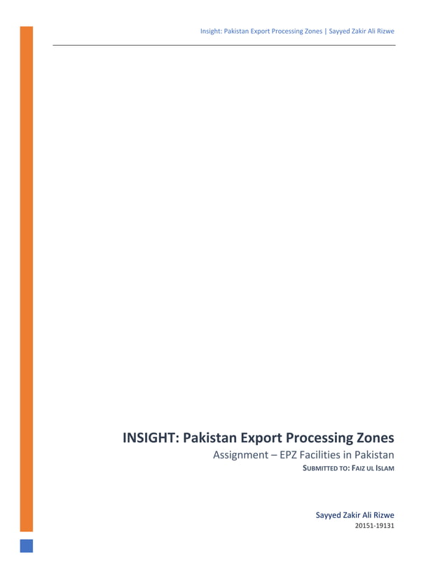 Pakistan Export Processing Zones | PDF