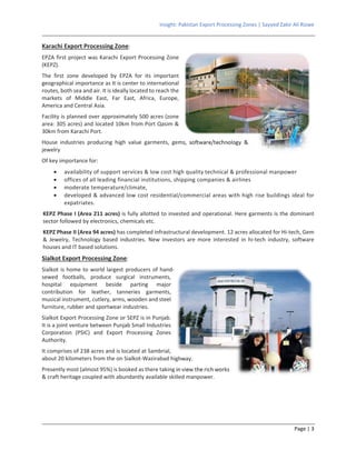 Pakistan Export Processing Zones | PDF