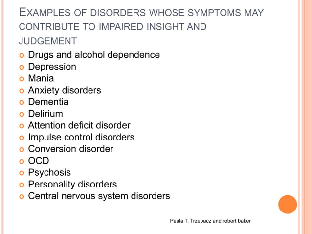 INSIGHT AND JUDGMENT-1.pptx | Mental Health | Diseases and Conditions