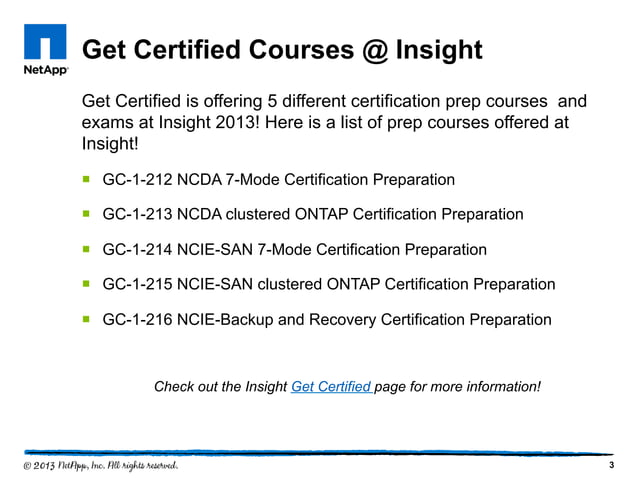 NetApp Insight 2013 Activities & Track Leaders | PDF