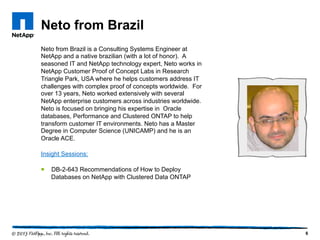 NetApp Insight 2013 Presenters | PDF