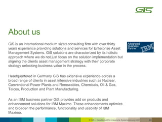 Insight Control Panel for SAP PM, IBM Maximo and Infor EAM | PPT