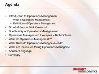 Insight Into Operations Management | PPT