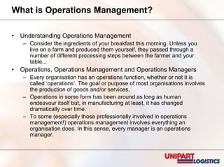 Insight Into Operations Management | PPT