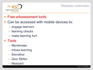 Insight into assessment using the learners devices | PPT