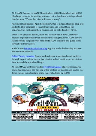 INSIGHT INTO ASTONISHING MAAC PLACEMENT | PDF