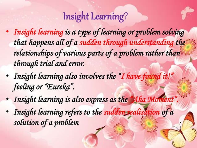 Insight learning kohler | PPTX