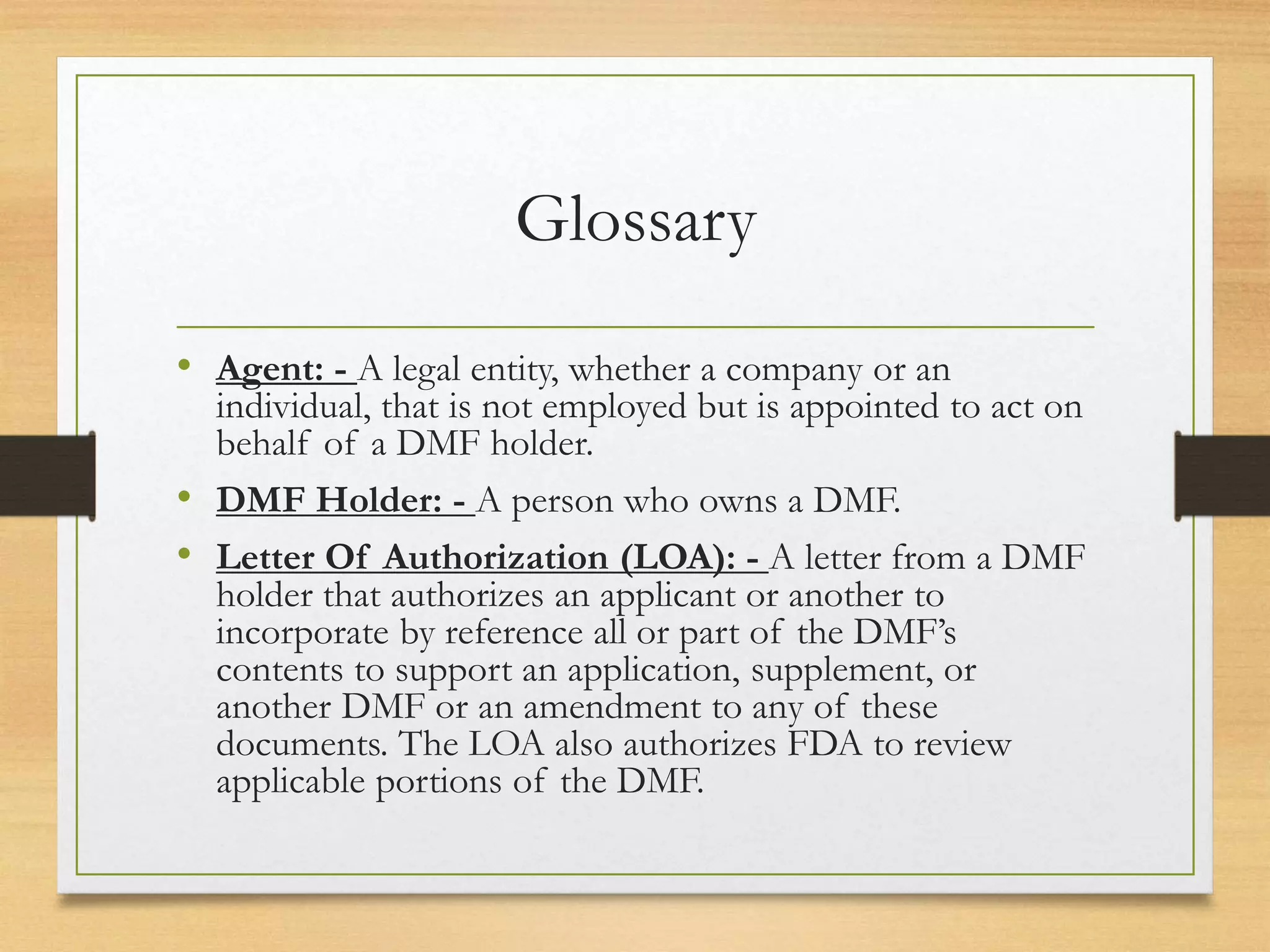 Basics of Drug Master Files--- | PPTX