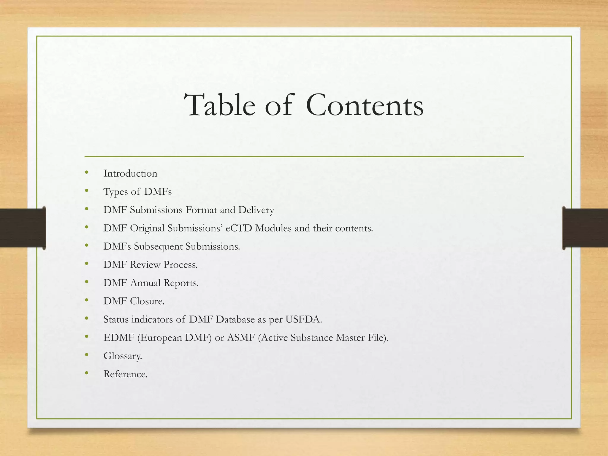 Basics of Drug Master Files--- | PPTX