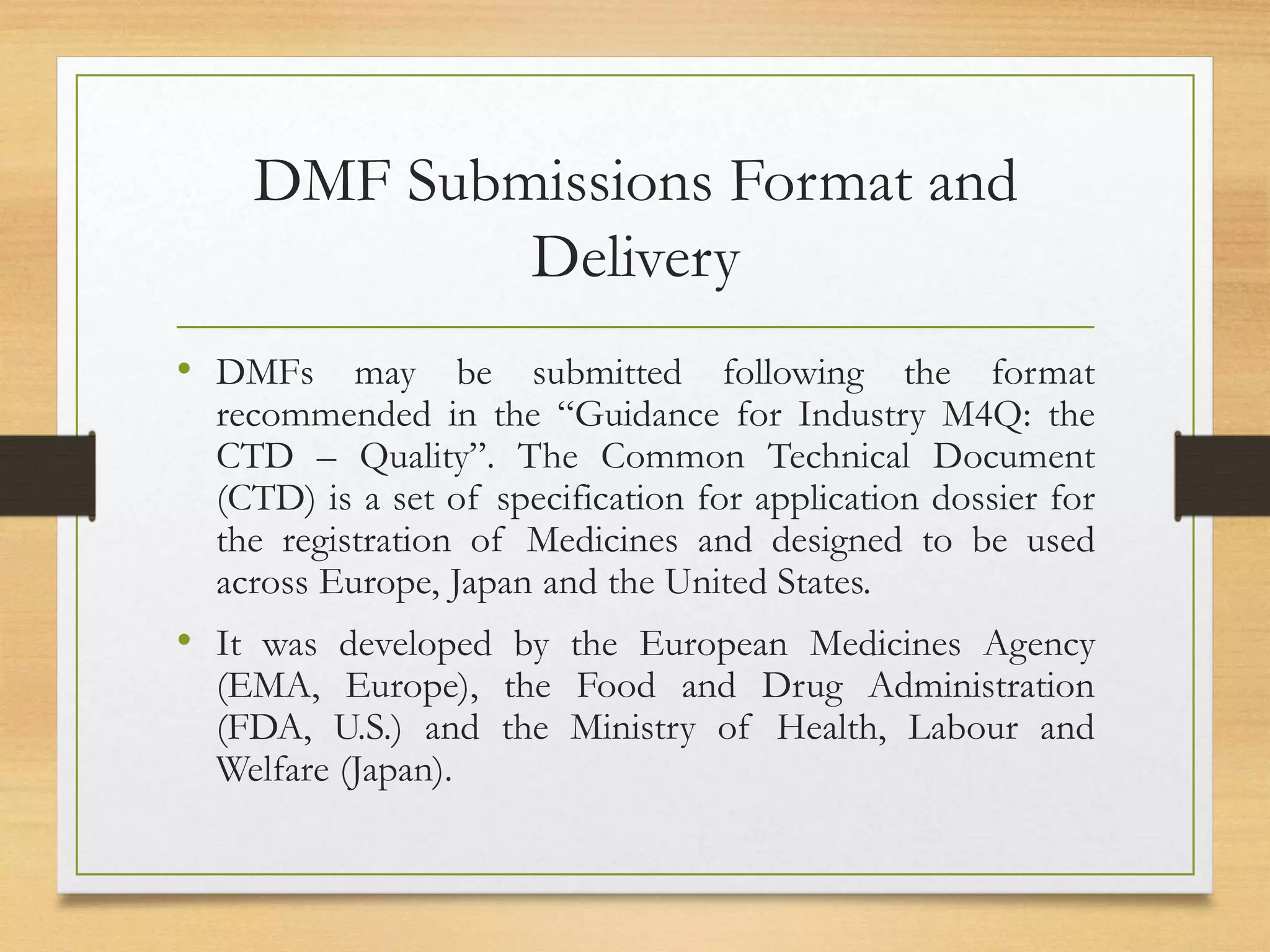 Basics of Drug Master Files--- | PPTX