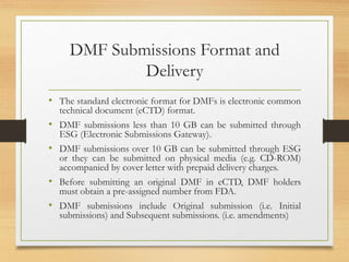 Basics of Drug Master Files--- | PPTX