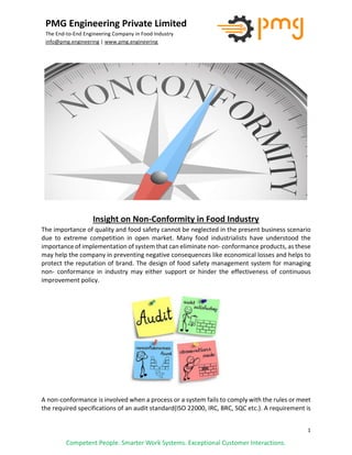 Insight on Non Conformity in food industry- Benefits, Types, Process ...