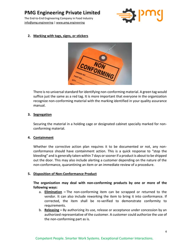 Insight on Non Conformity in food industry- Benefits, Types, Process ...