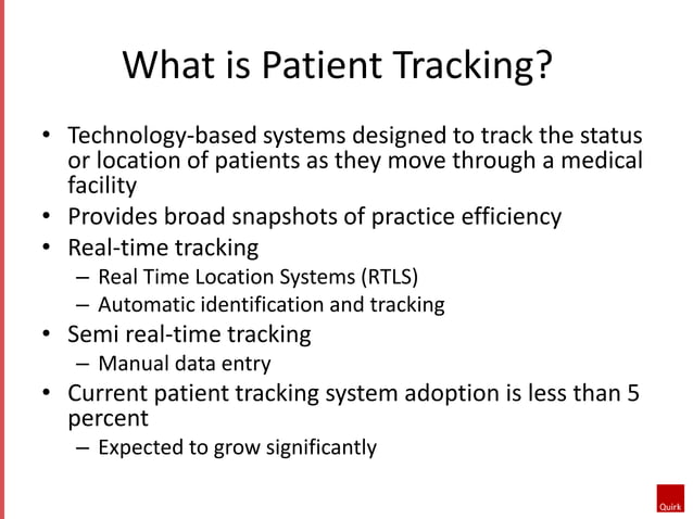 Insights Webinar - Patient Tracking Solutions | PPT