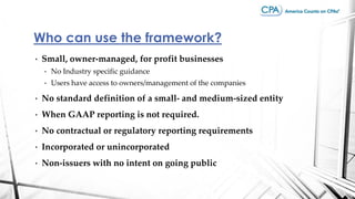 Insight presentation - Financial Reporting Framework for Small ...