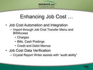 Sage BusinessWorks Job Cost - Take Off The Hardhat | PPT