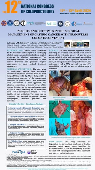 INSIGHTS AND OUTCOMES IN THE SURGICAL MANAGEMENT OF GASTRIC CANCER WITH TRANSVERSE COLON ...