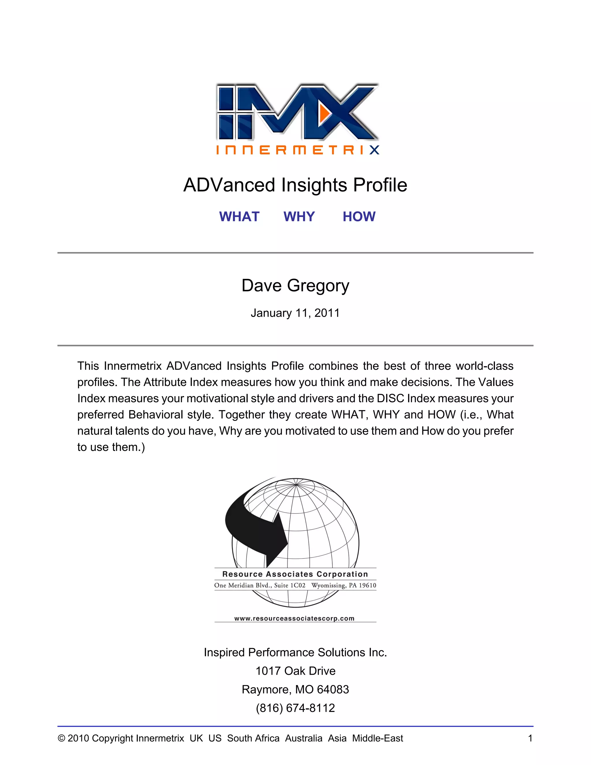 ADVanced Insights Profile | PDF