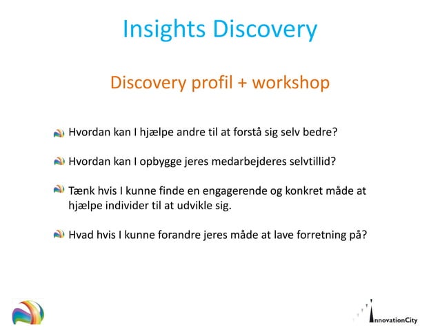 Insights discovery workshop - Innovationcity | PDF