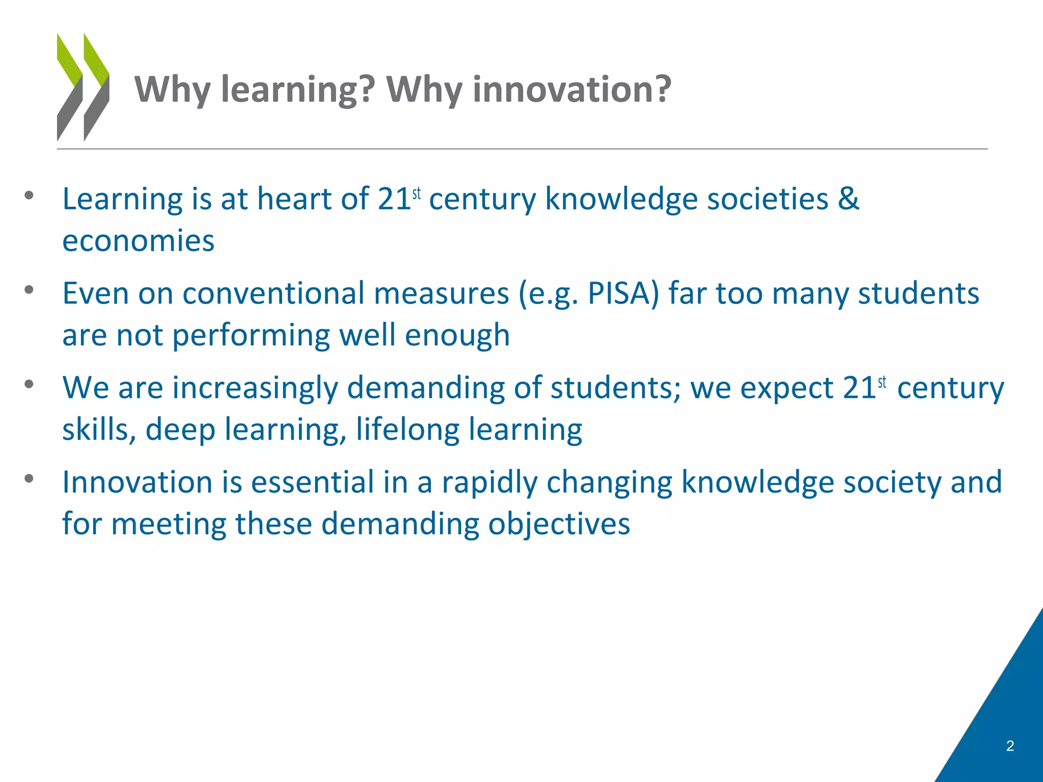 Insights from international work on innovative learning environments ...