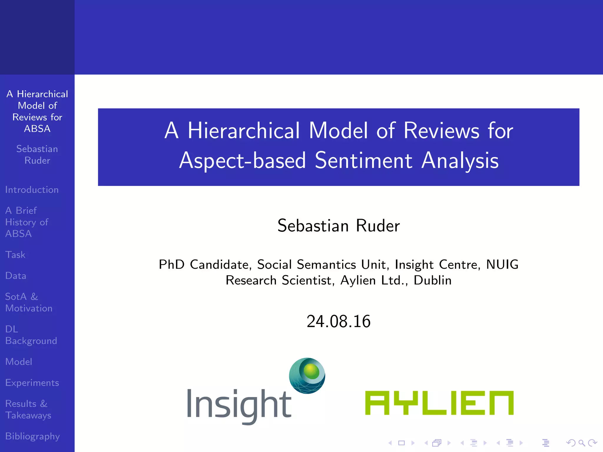 A Hierarchical Model Of Reviews For Aspect Based Sentiment Analysis Ppt