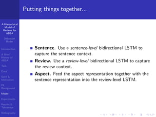 A Hierarchical Model of Reviews for Aspect-based Sentiment Analysis | PDF