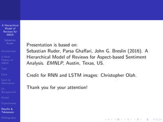 A Hierarchical Model of Reviews for Aspect-based Sentiment Analysis | PDF