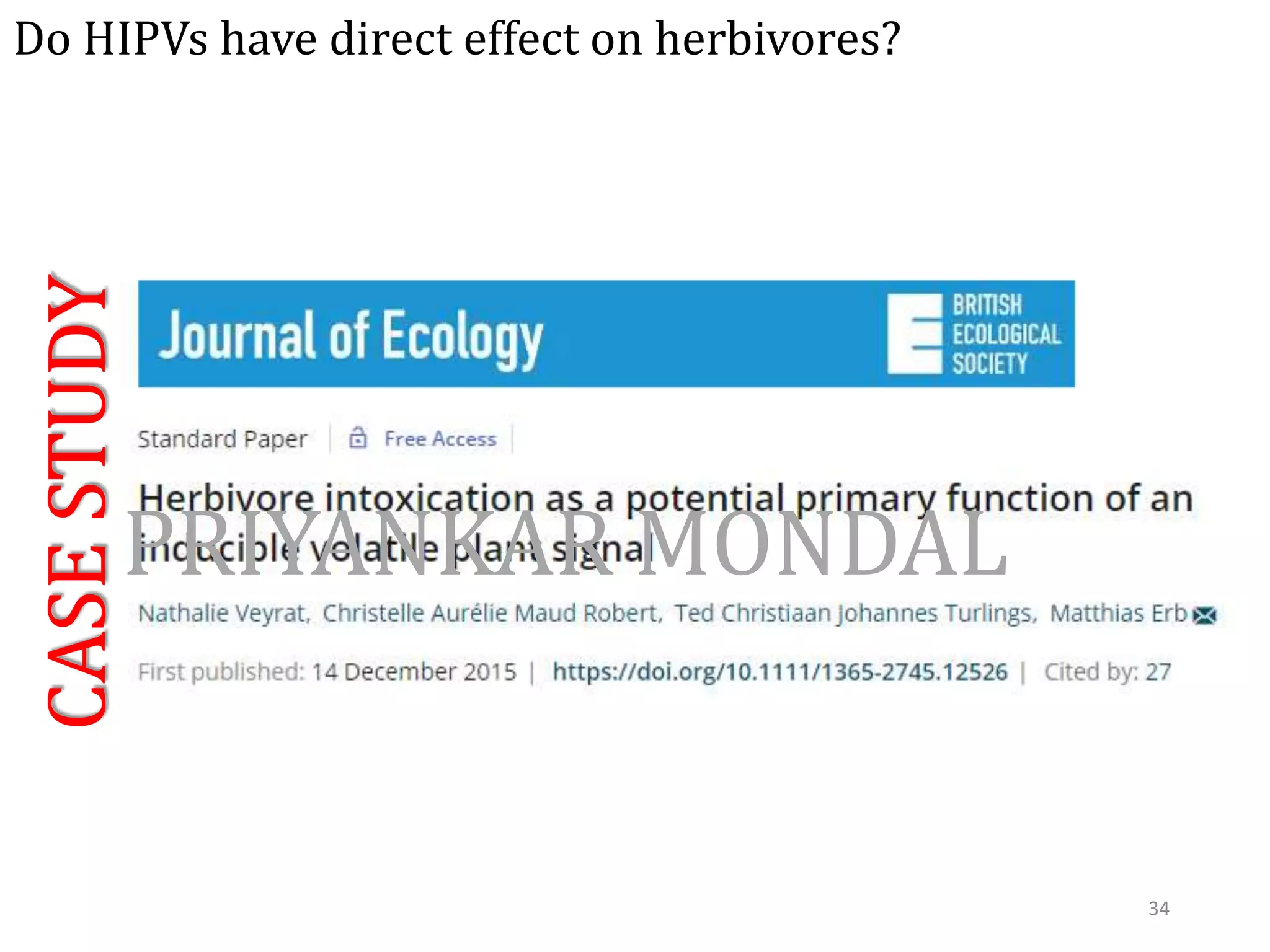 Insights into HIPVs: Biosynthesis and role in plant defense | PPT