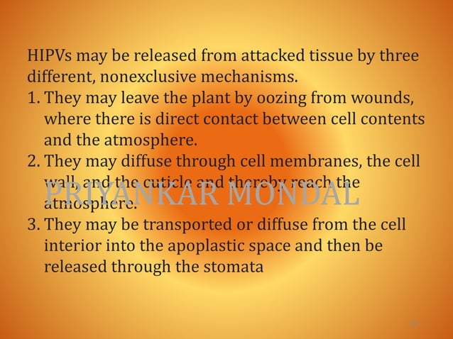 Insights into HIPVs: Biosynthesis and role in plant defense | PPT