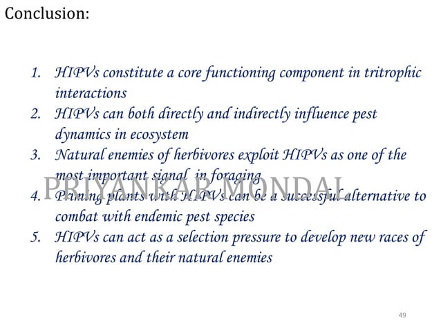 Insights into HIPVs: Biosynthesis and role in plant defense | PPT