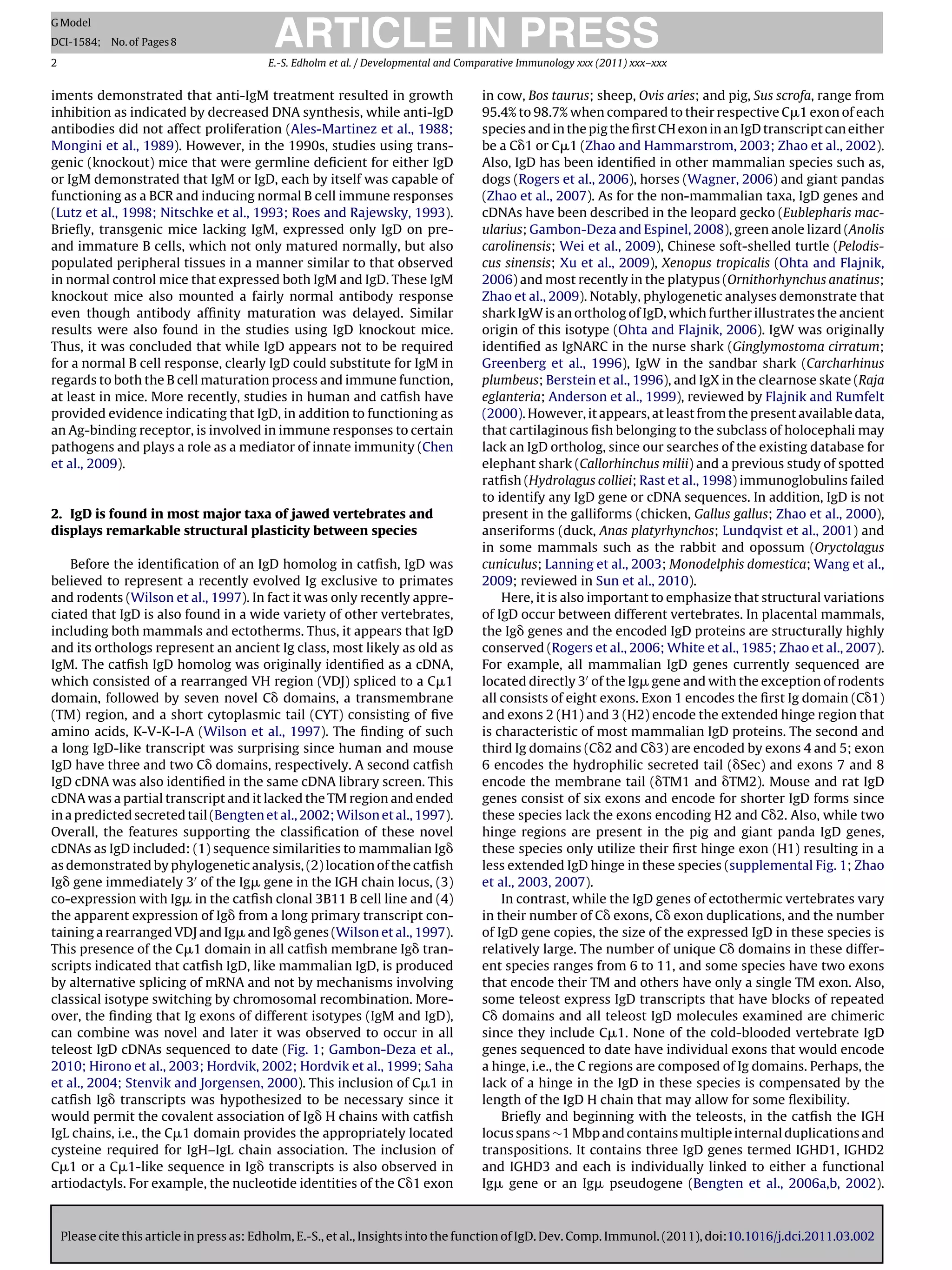 Insights into the function of IgD | PDF