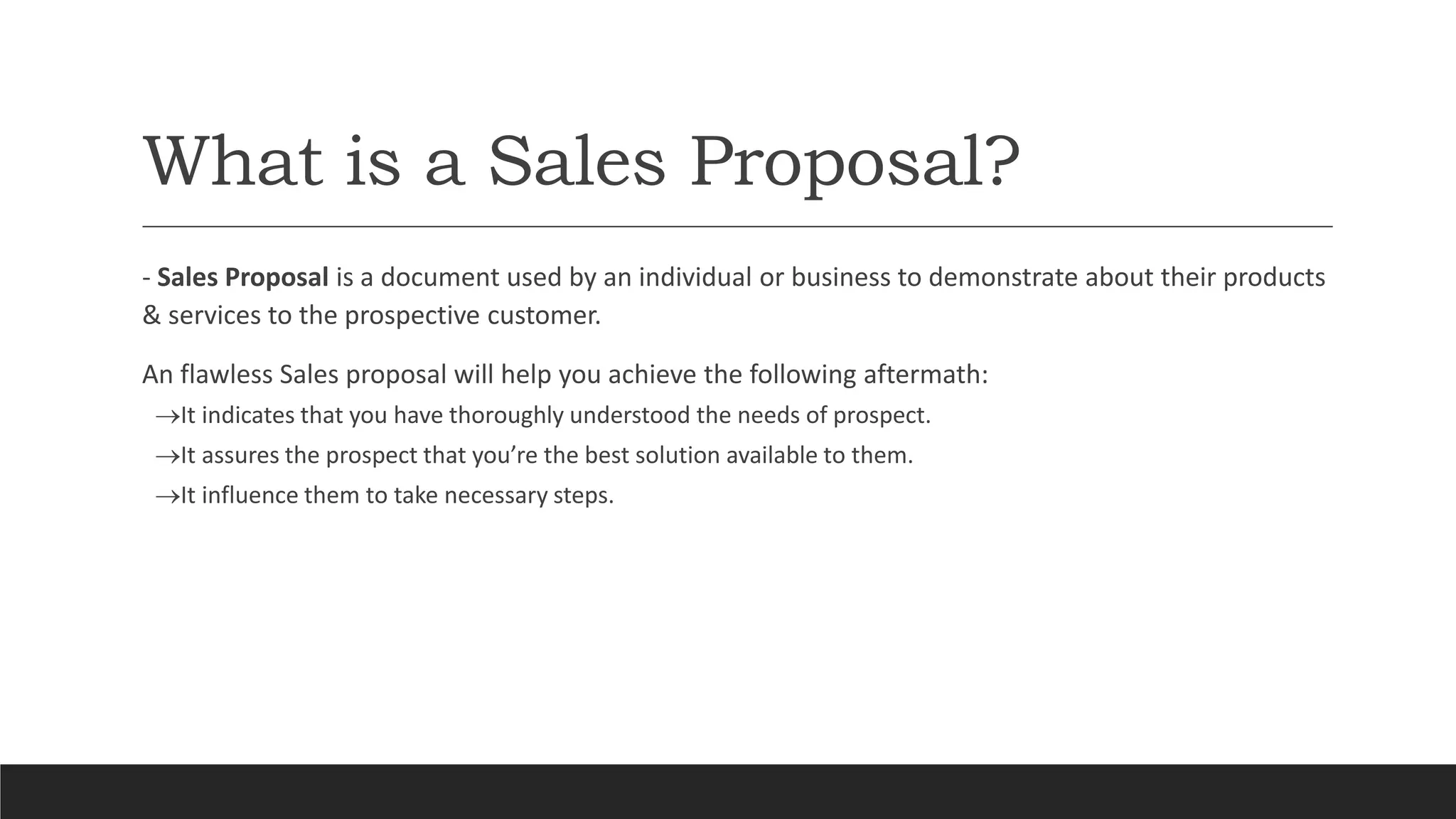 Insights on sales proposal | PPTX