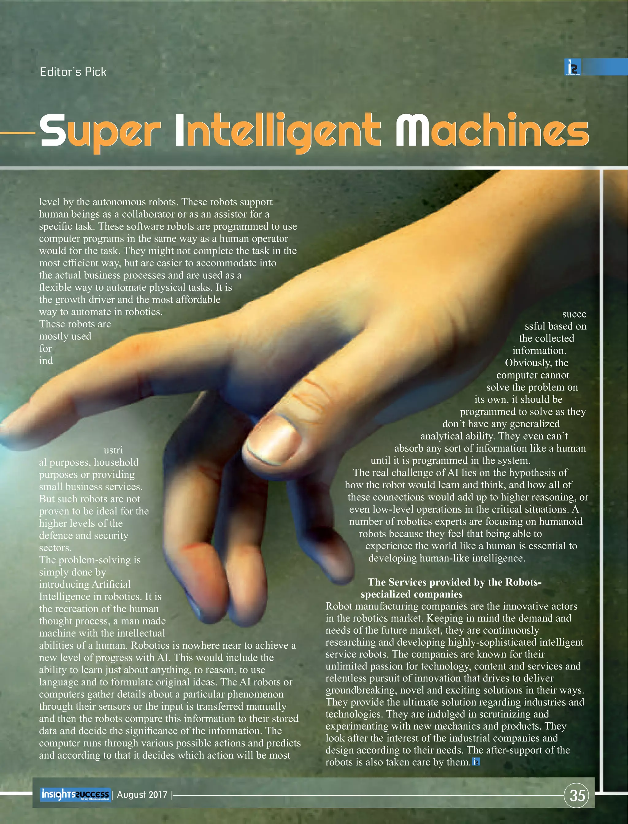 The 10 most innovative robotics companies august 2017 | PDF