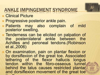 Insight to ankle impingement syndrome in sports | PPTX