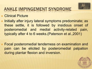 Insight to ankle impingement syndrome in sports | PPTX