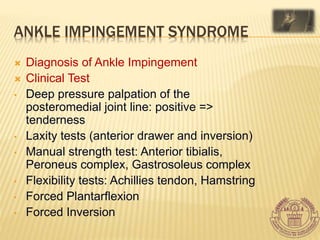 Insight to ankle impingement syndrome in sports | PPTX